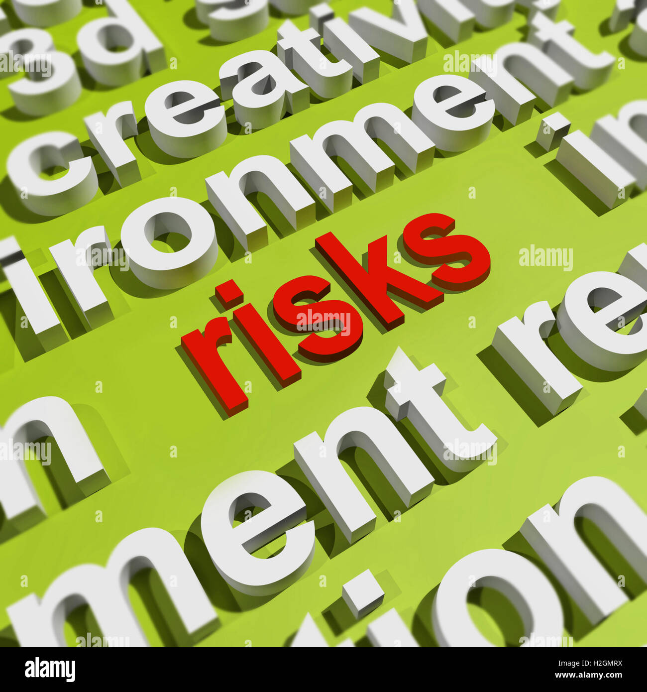 Risks In Word Cloud Shows Investment Risks And Economy Crisis Stock ...