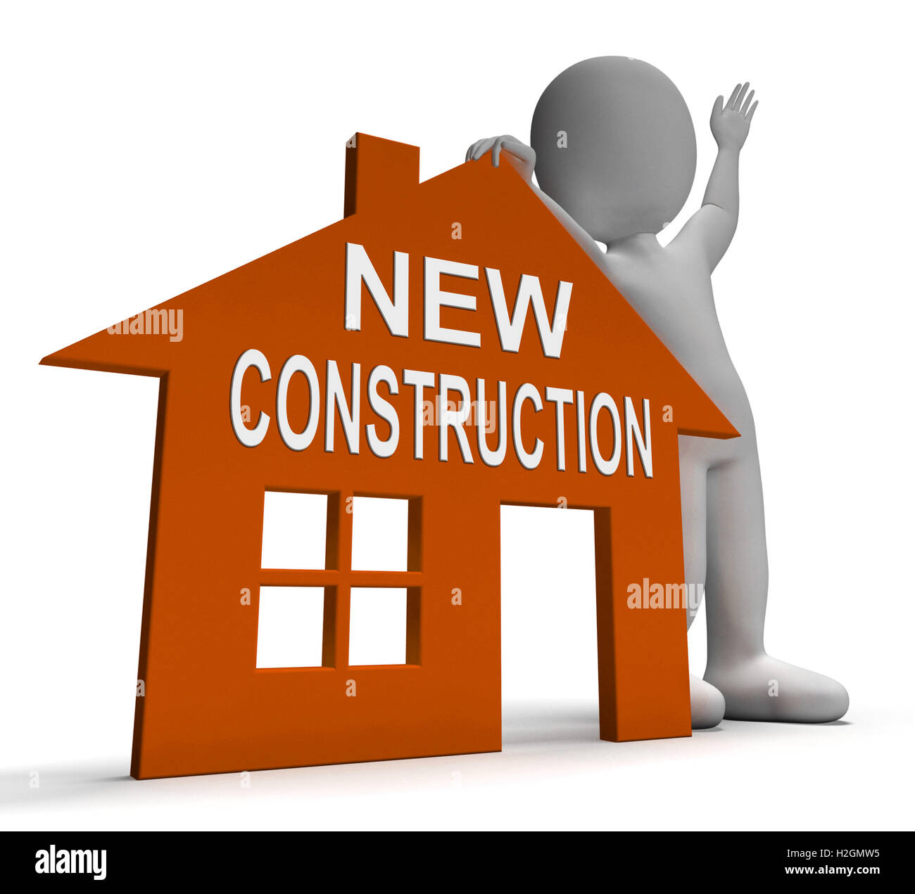 New Construction House Shows Newly Built Property Stock Photo - Alamy