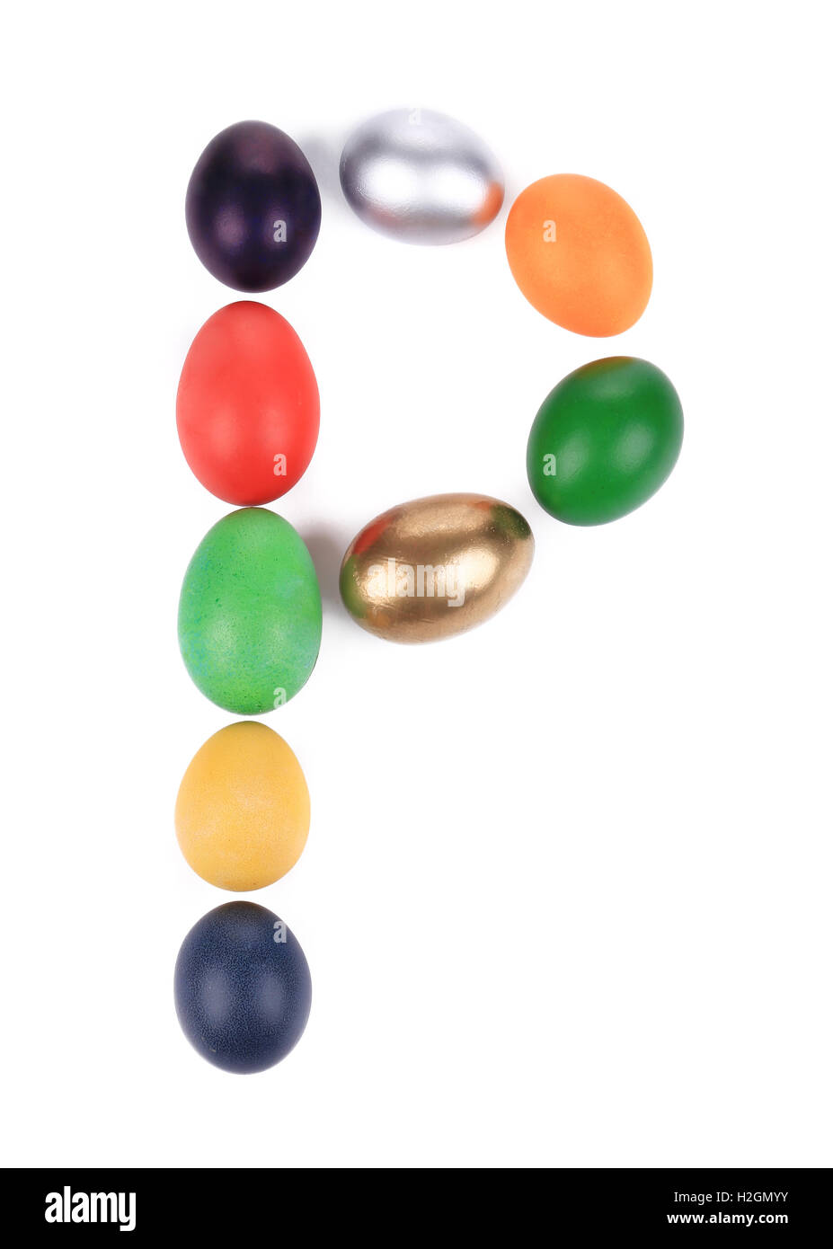 Letter P from the eggs for easter Stock Photo - Alamy