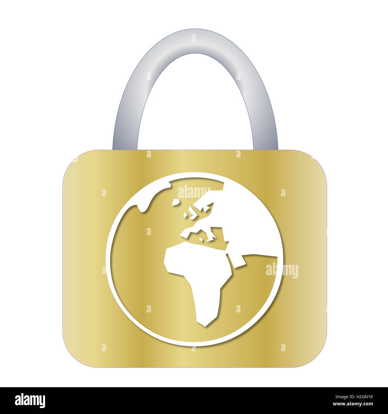 Padlock for earth Stock Photo - Alamy