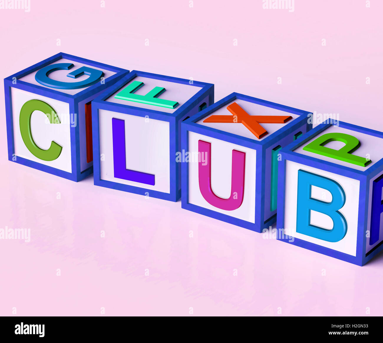 Club Blocks Mean Membership Registration And Subscription Stock Photo ...