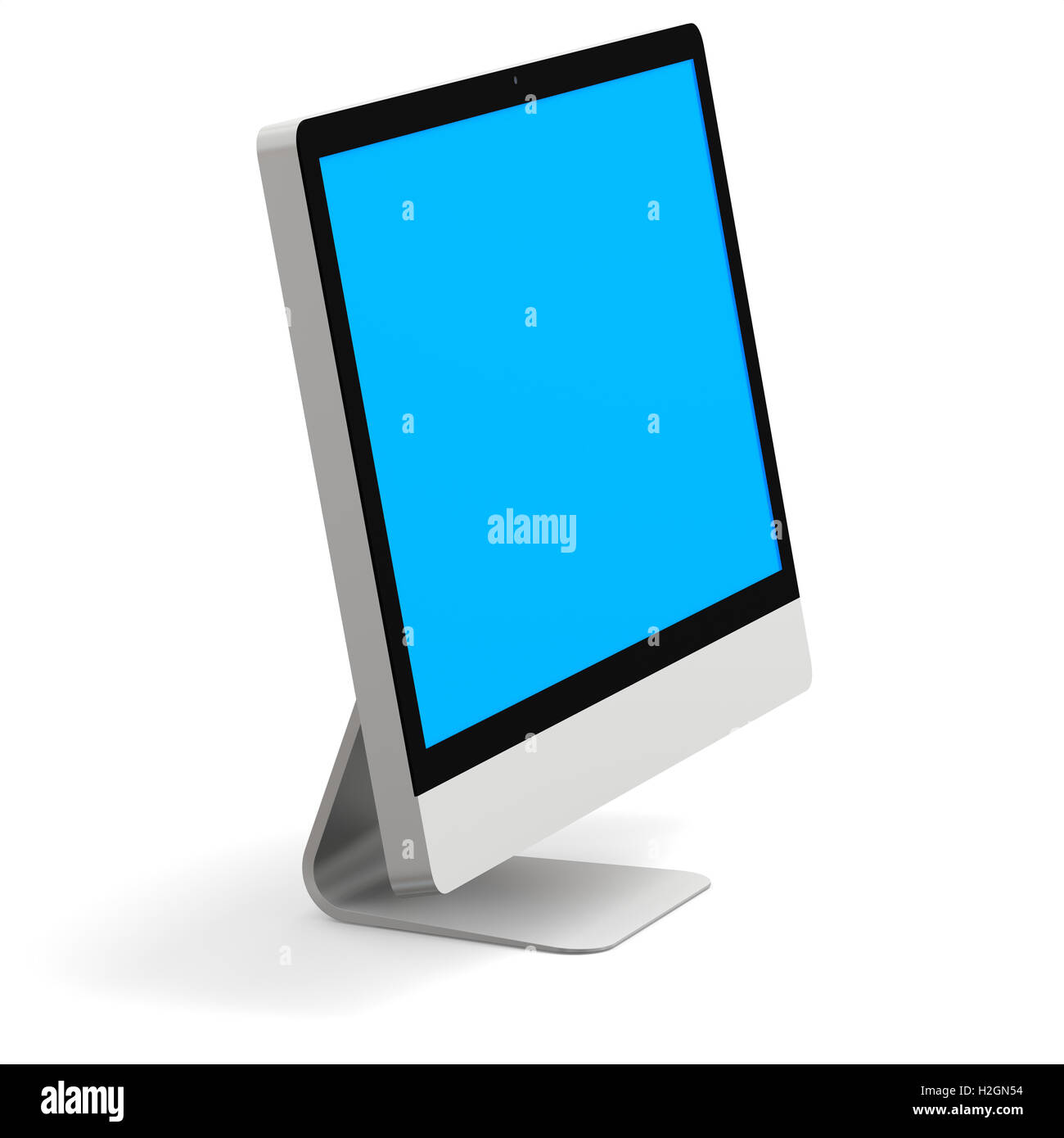 Desktop computer with blue screen Stock Photo - Alamy