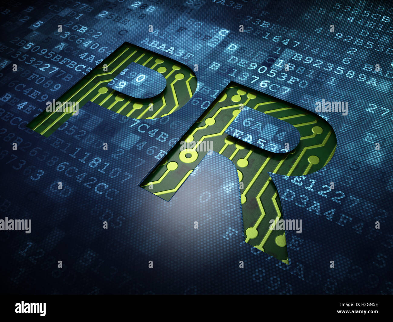 Advertising concept: PR on digital screen background Stock Photo - Alamy