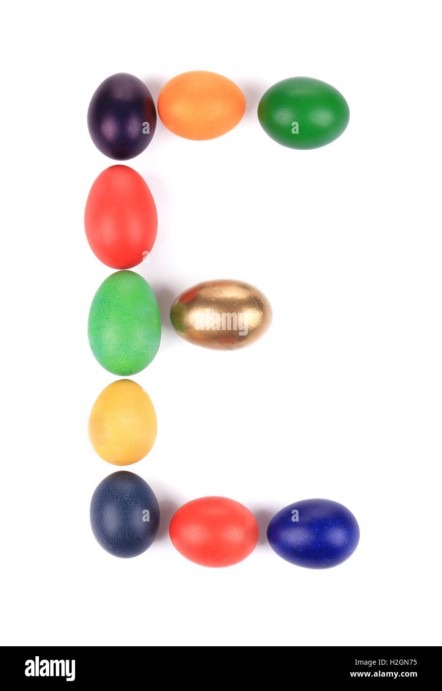 Letter E from the eggs for easter Stock Photo - Alamy