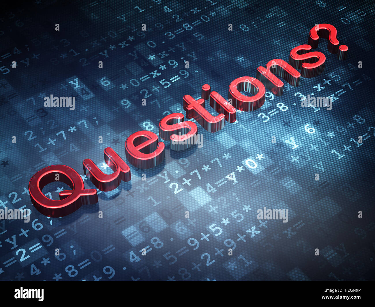 Education concept: Red Questions? on digital background Stock Photo - Alamy