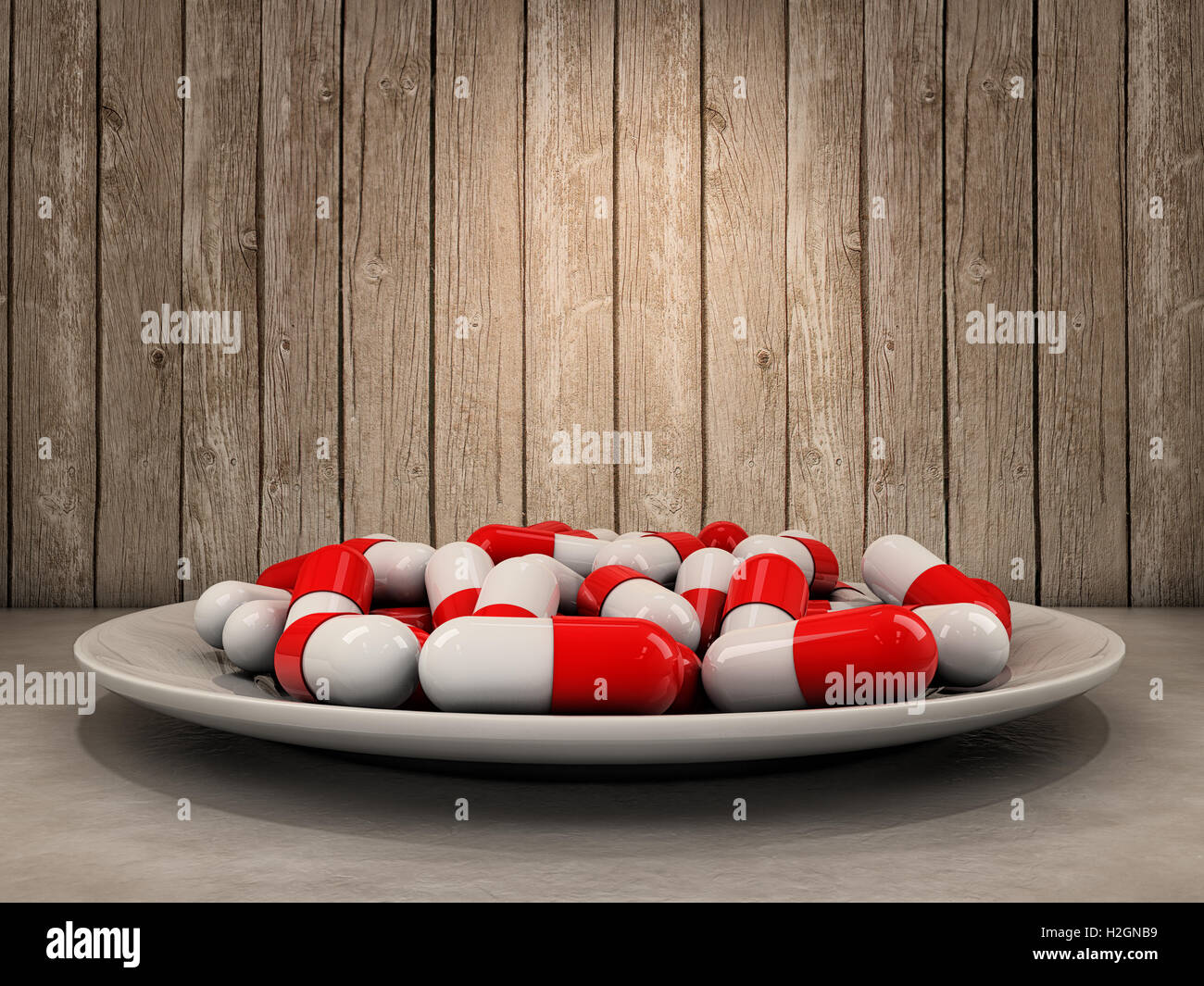 Pills on dish Stock Photo - Alamy