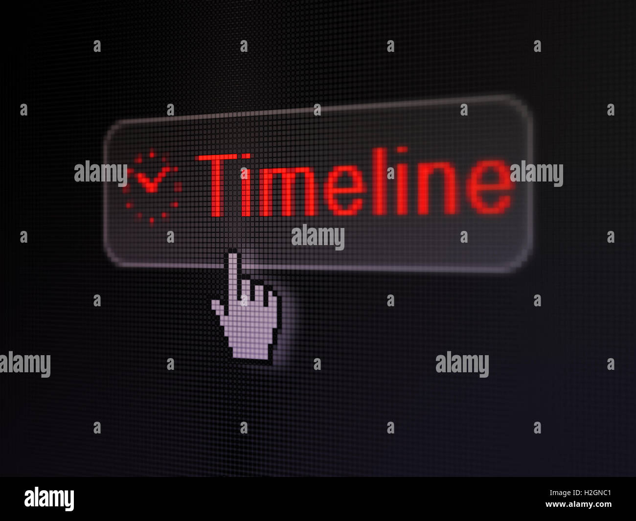 Timeline concept: Timeline and Clock on digital button background Stock ...