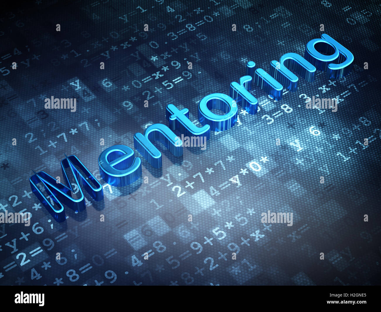 Education concept: Blue Mentoring on digital background Stock Photo - Alamy