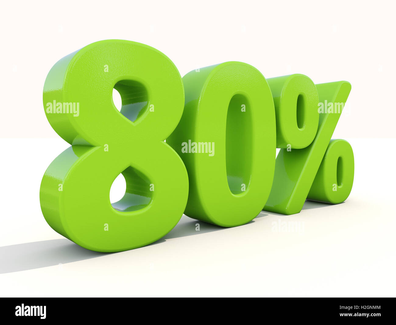 80% percentage rate icon on a white background Stock Photo - Alamy