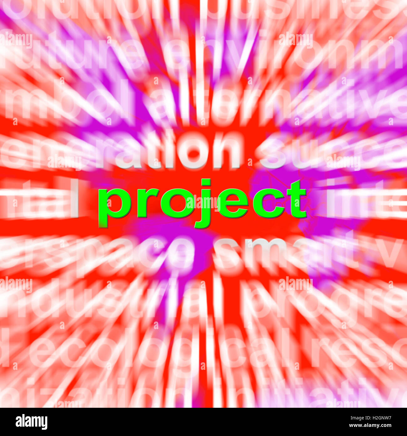Project Word Cloud Shows Plan Mission Or Task Stock Photo - Alamy