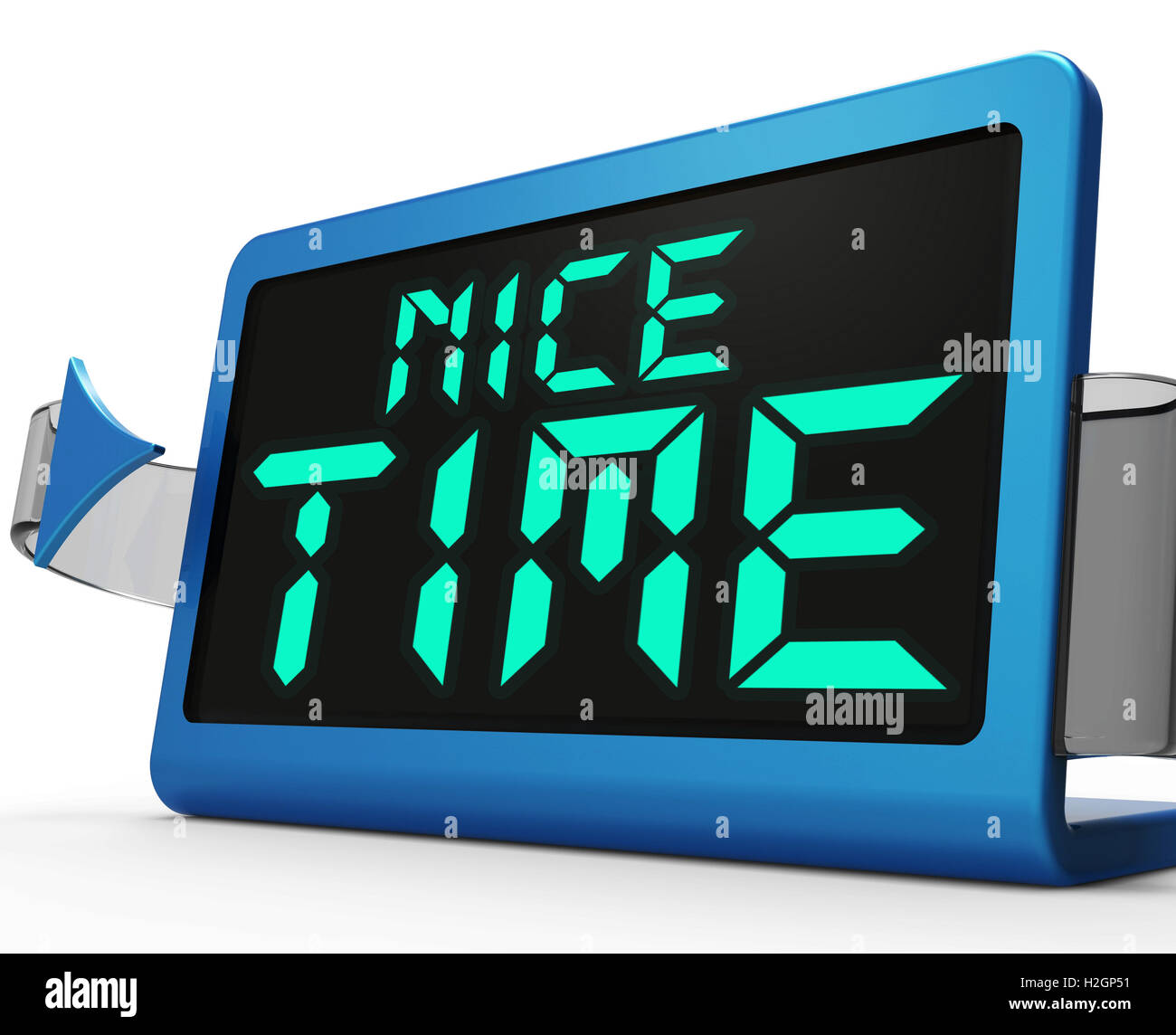Nice Time Clock Means Enjoyable And Pleasant Experience Stock Photo - Alamy
