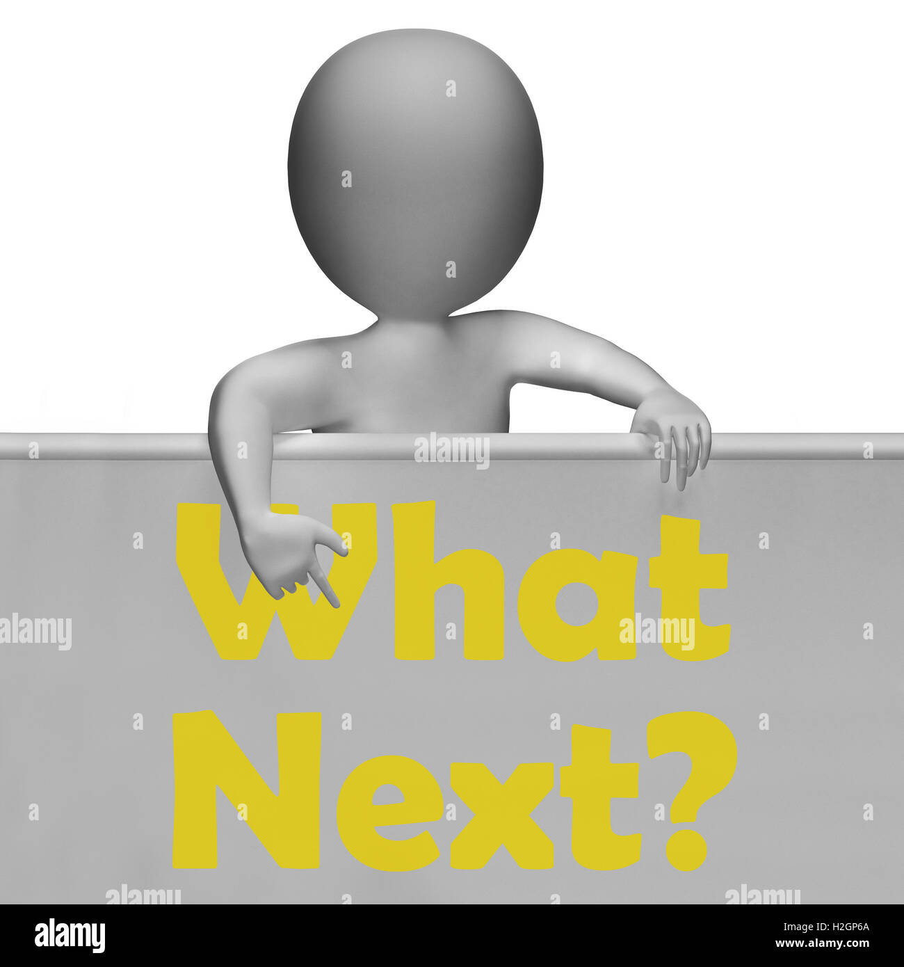 What Next Sign Shows Asking Procedure And Plan Stock Photo - Alamy