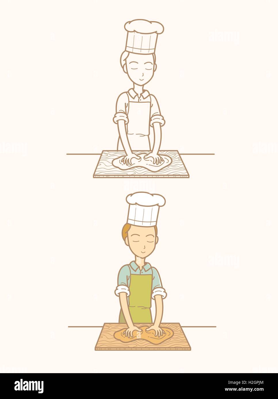 Cartoon baker man hi-res stock photography and images - Alamy