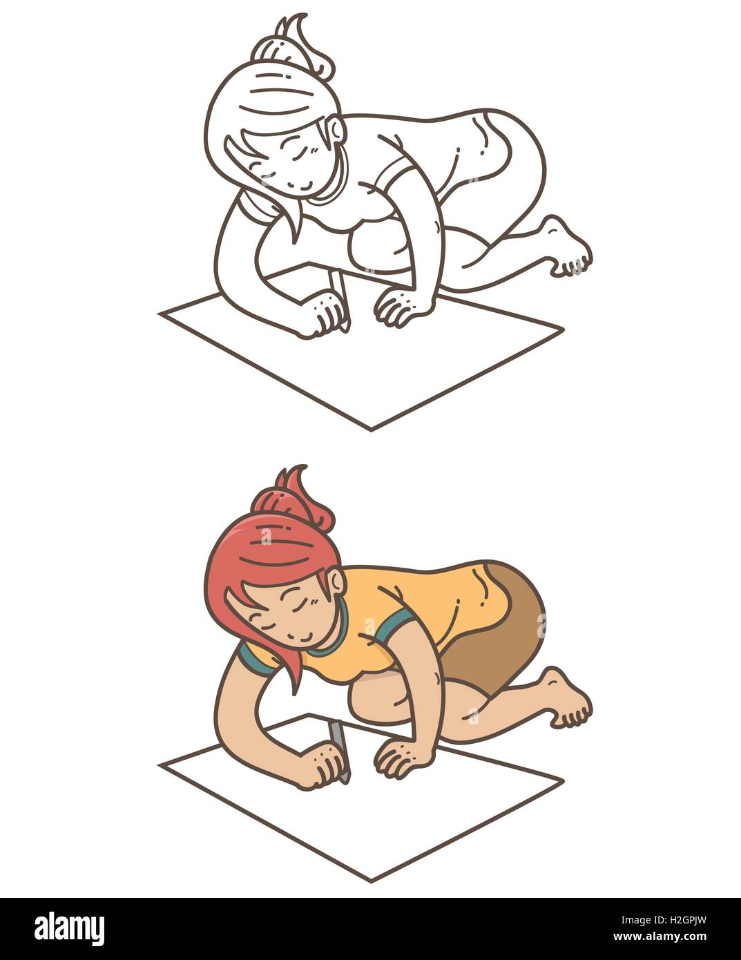 Woman on writing work Stock Vector Images - Alamy