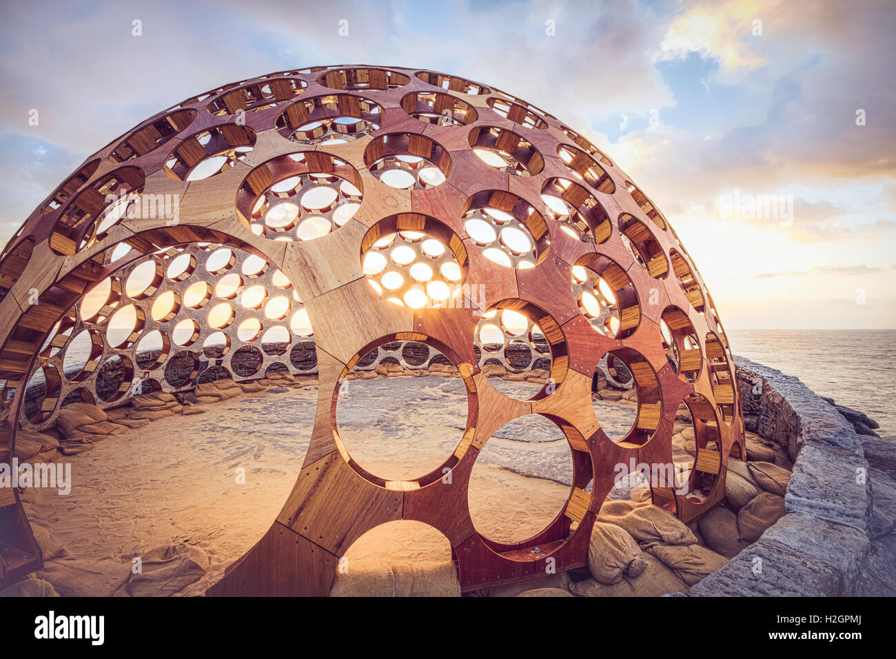 Golden Dome, Sculptures by the Sea Stock Photo - Alamy