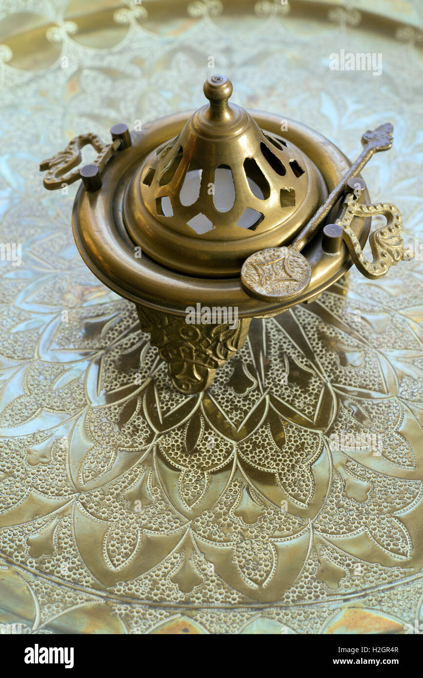 old bronze brazier handmade Stock Photo - Alamy