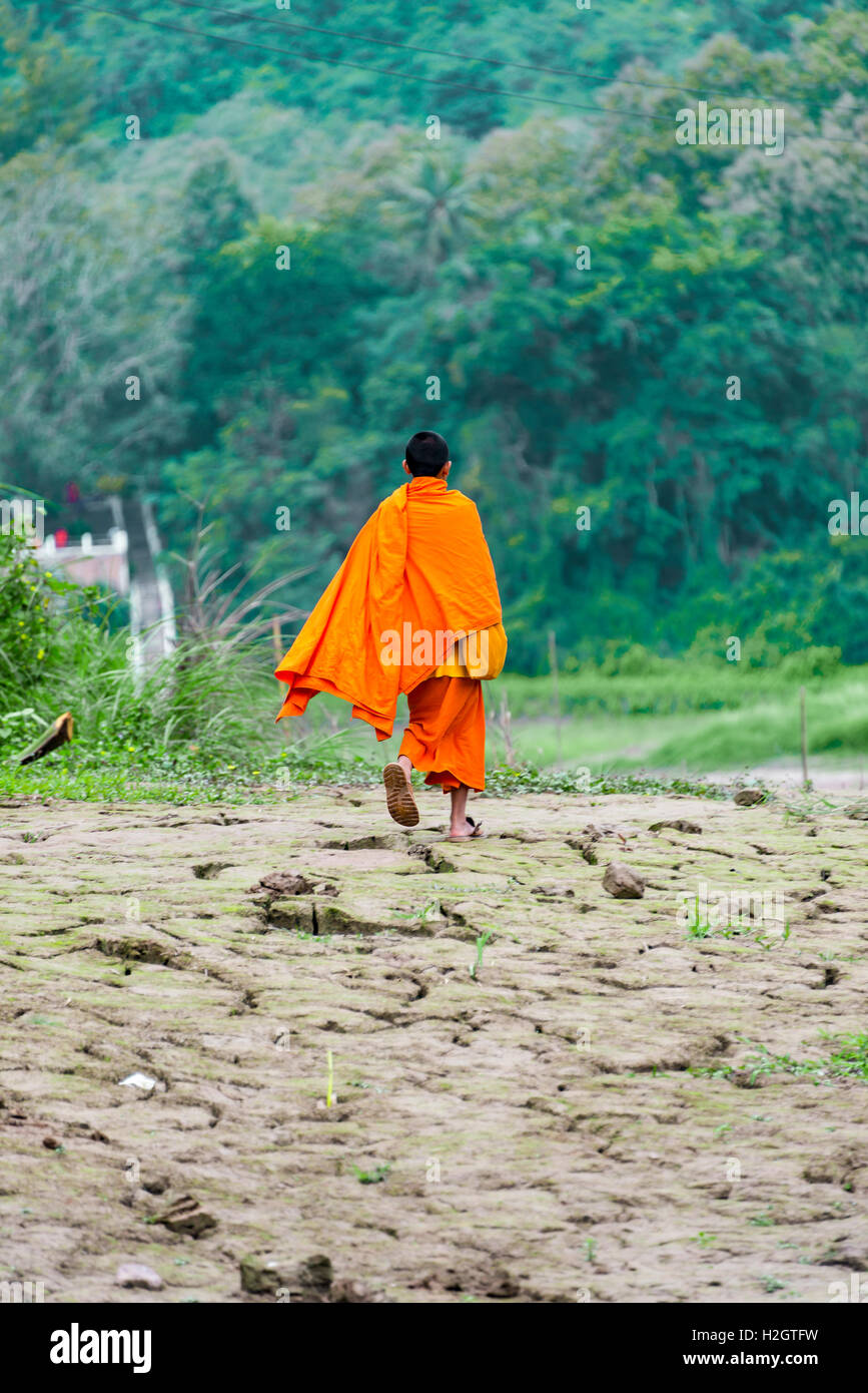 Young buddhist monk running hi-res stock photography and images - Alamy