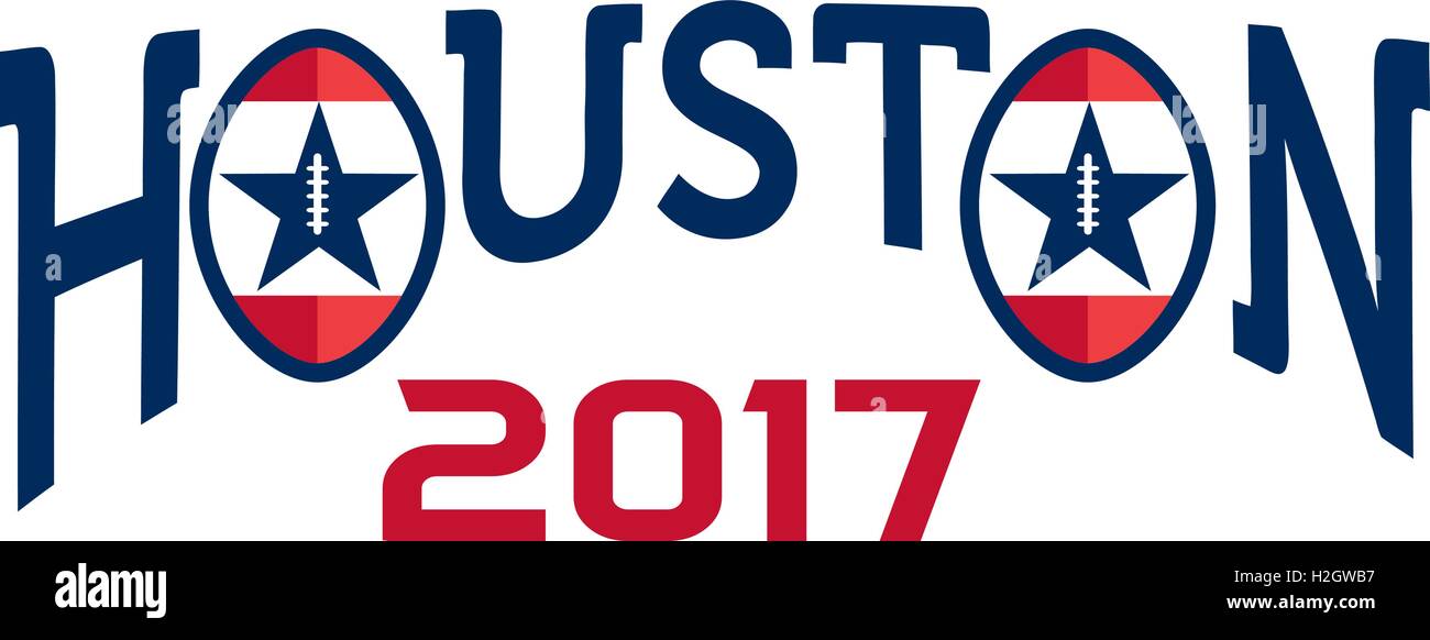 Illustration of the words Houston 2017 with stars and stripes set on ...