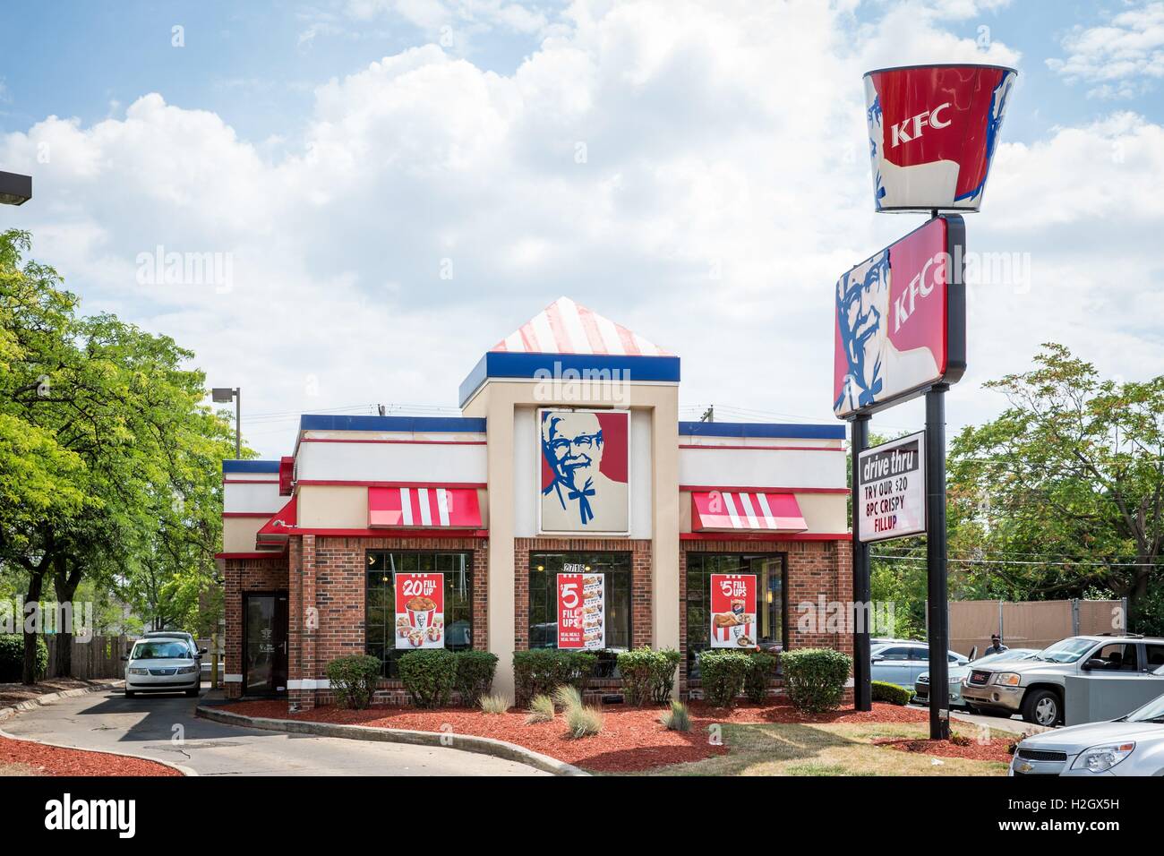 KFC fast food restaurant Detroit, USA, Aug. 12, 2016. | usage worldwide ...