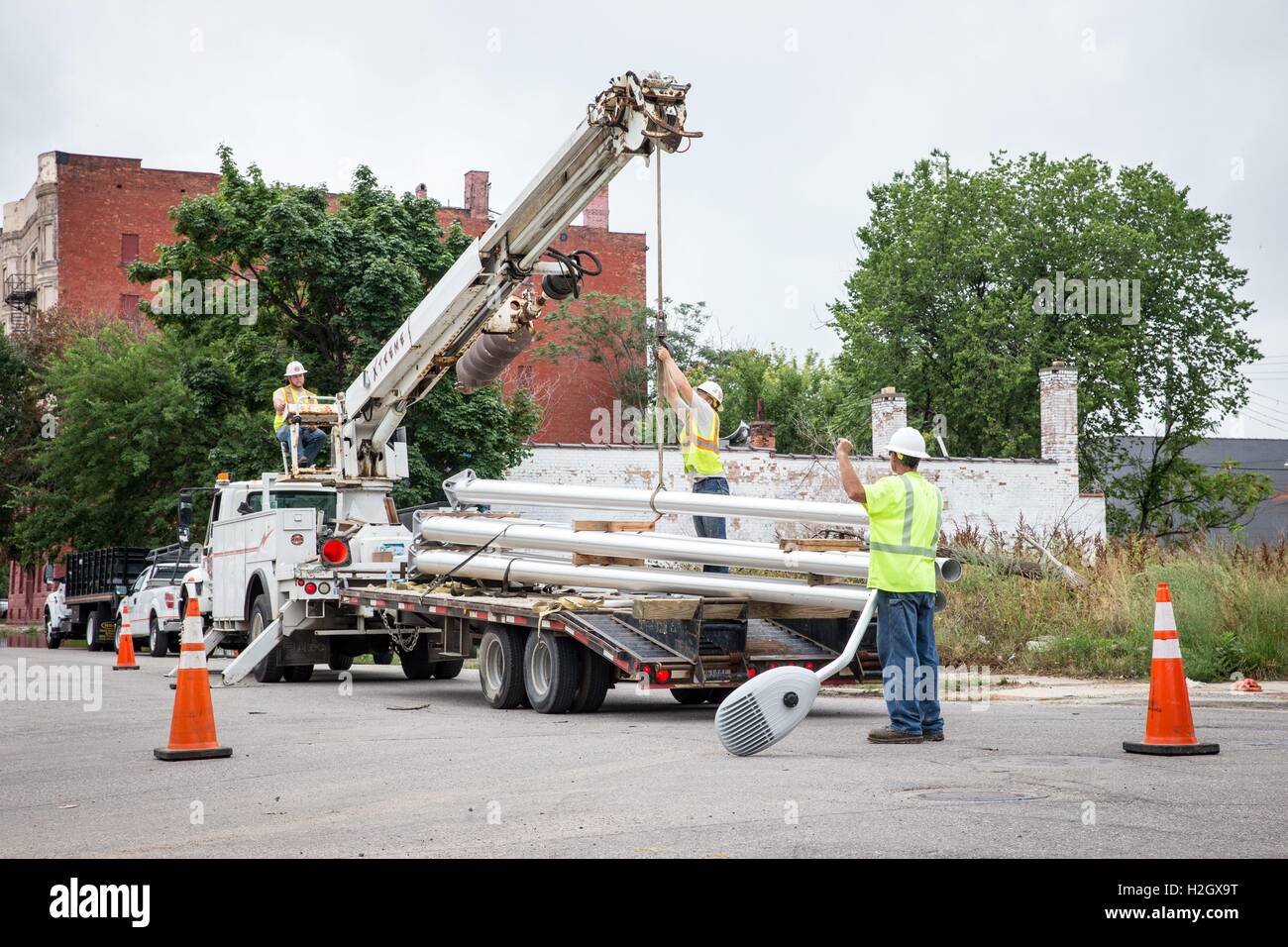 New LED street lights for the neighborhoods make Detroit safer, USA ...