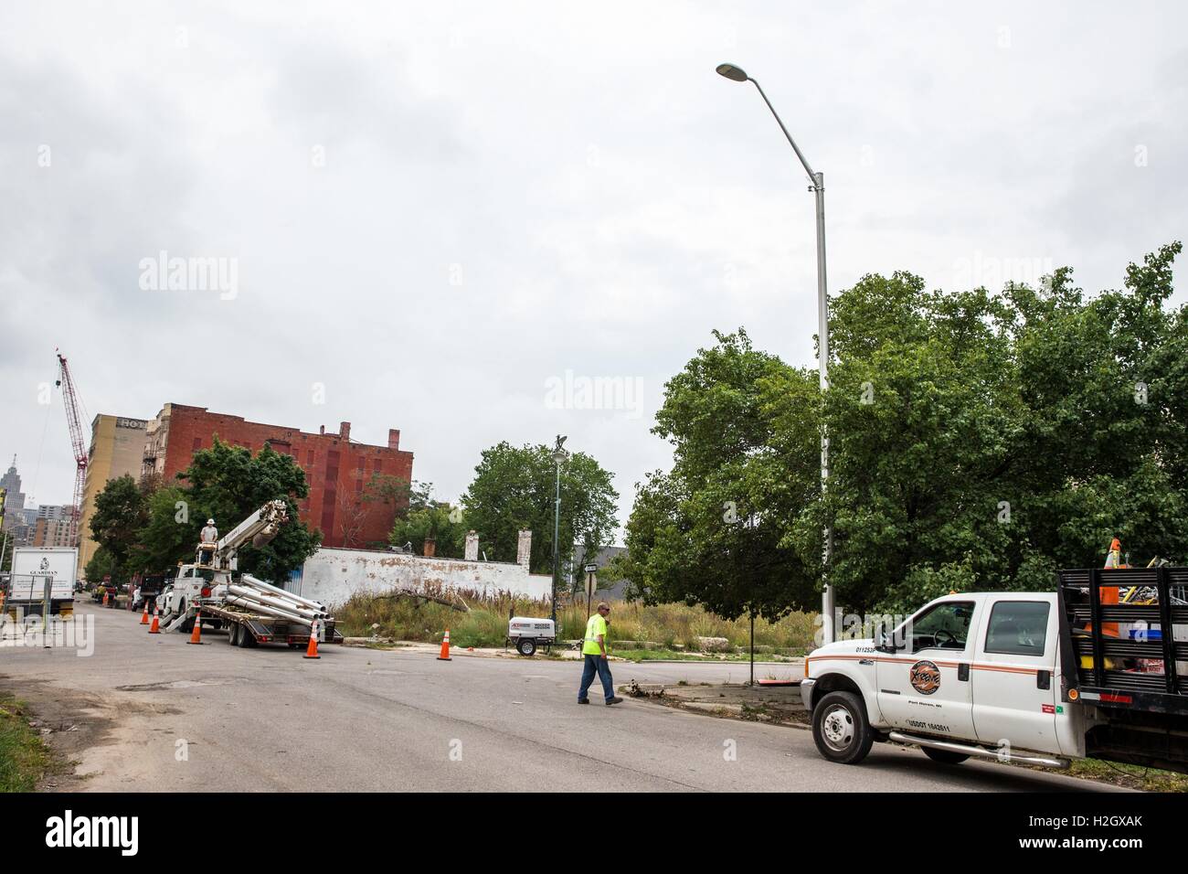New LED street lights for the neighborhoods make Detroit safer, USA ...