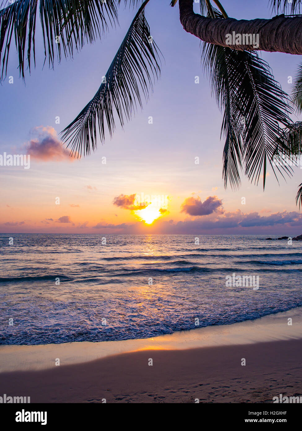 Sea sunrise in Chaweng beach Koh Samui island, Thailand Stock Photo - Alamy