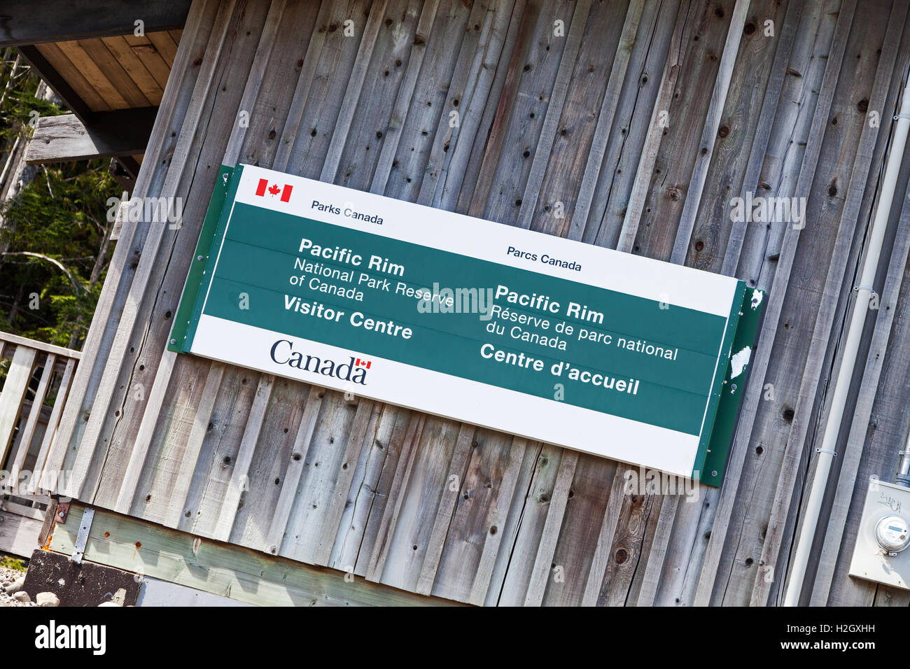 A sign at the Pacific Rim visitor centre Ucluelet British Columbia ...