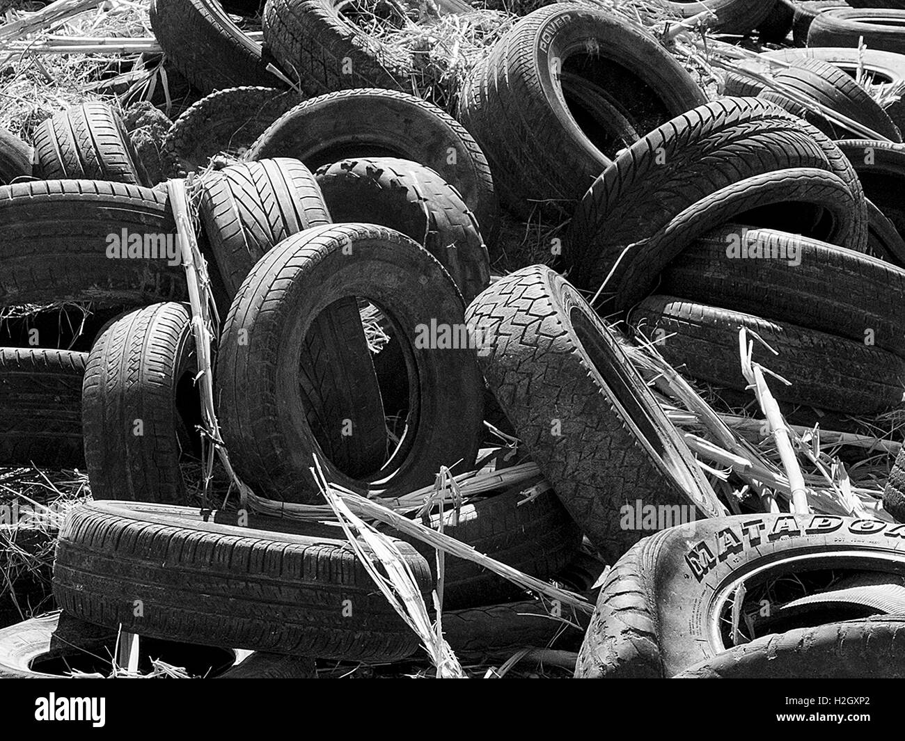 Old Car Tyres Stock Photo - Alamy