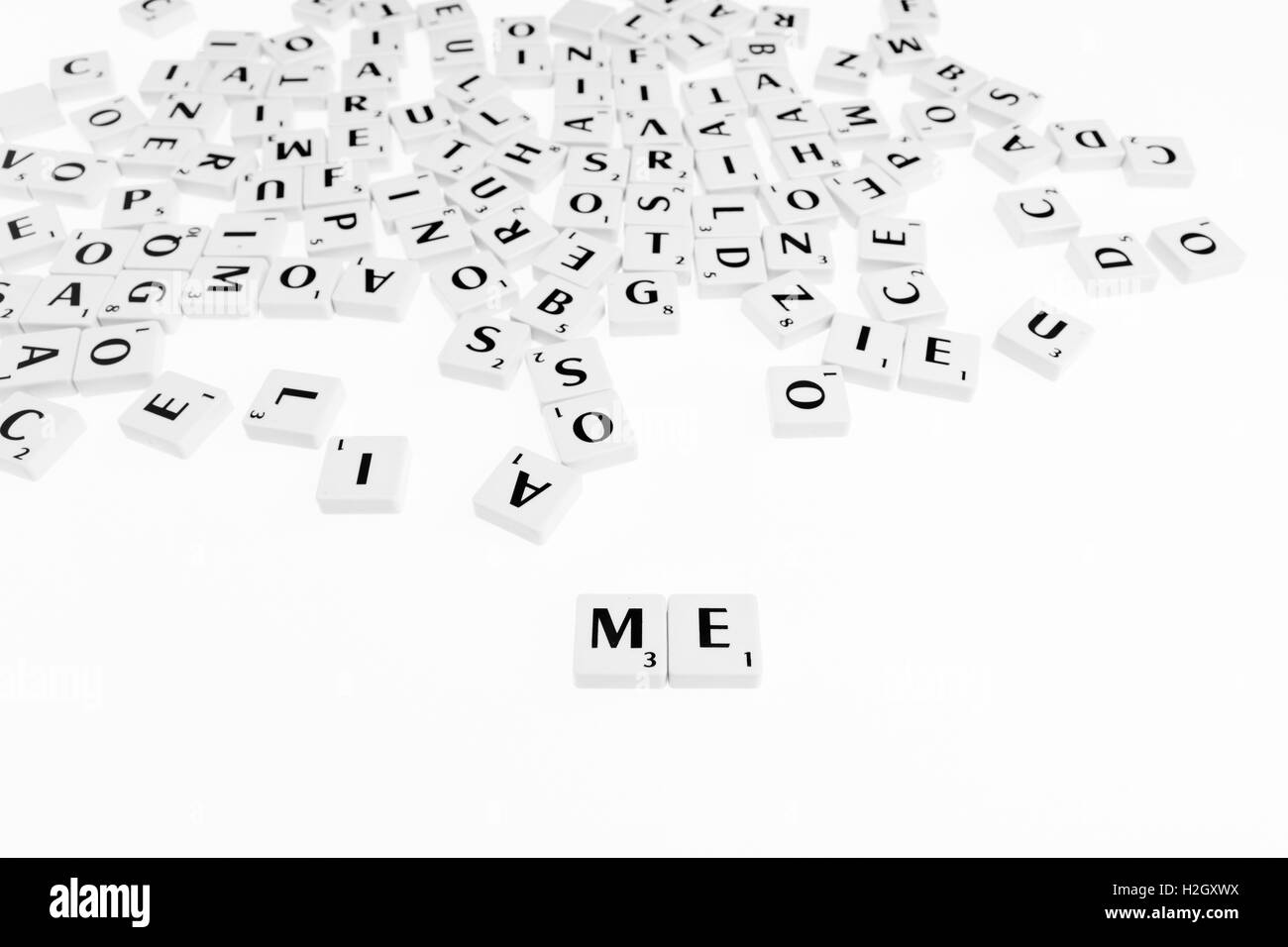 The Board Game having tiles with letters to form words and sentences ...