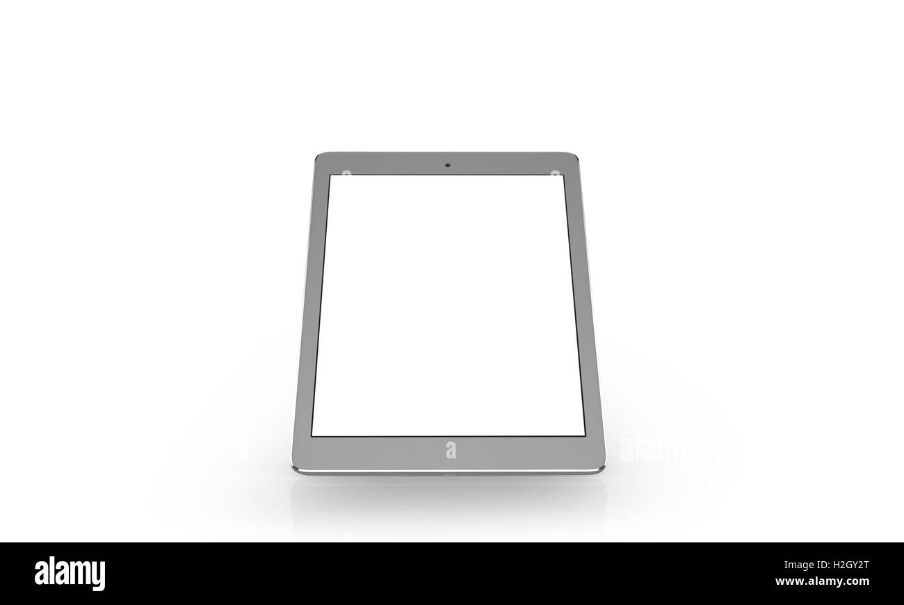 White tablet on white background - mock up Stock Photo - Alamy