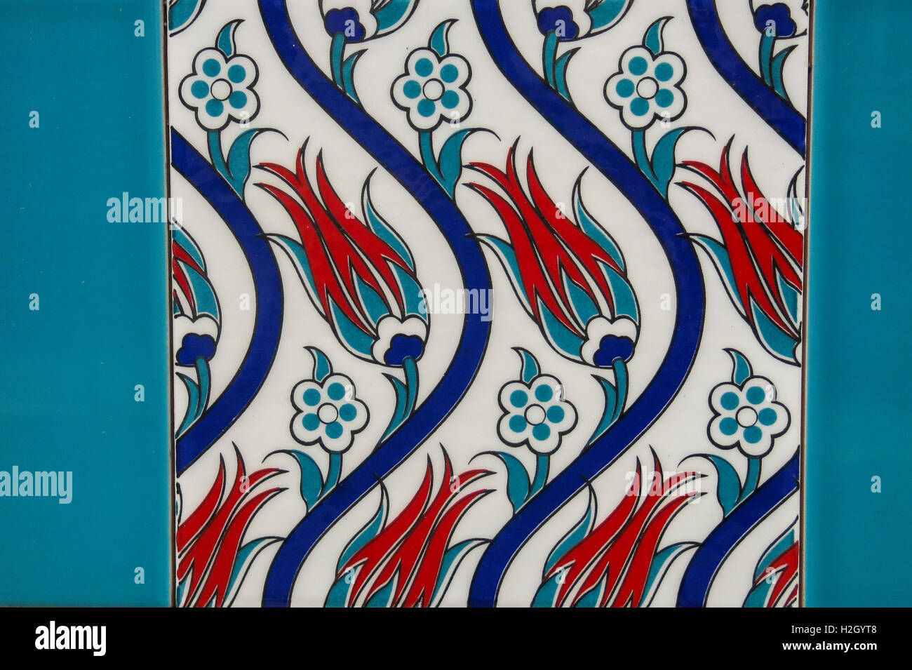 Ancient hand made Turkish - Ottoman tiles, in Istambul, Turkey Stock ...