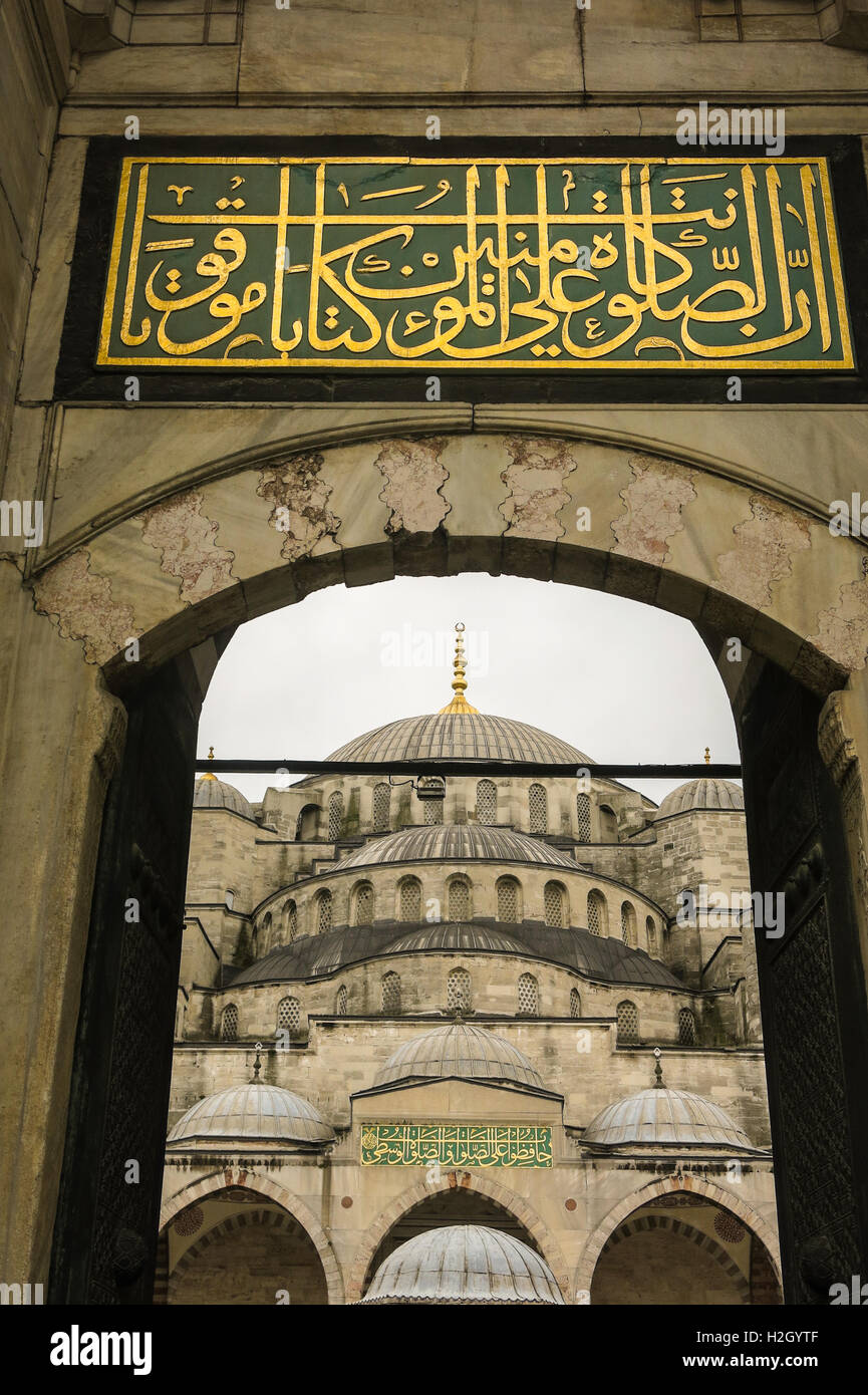 Entrance to Blue Mosque in Istanbul, Turkey. More than 32 million ...