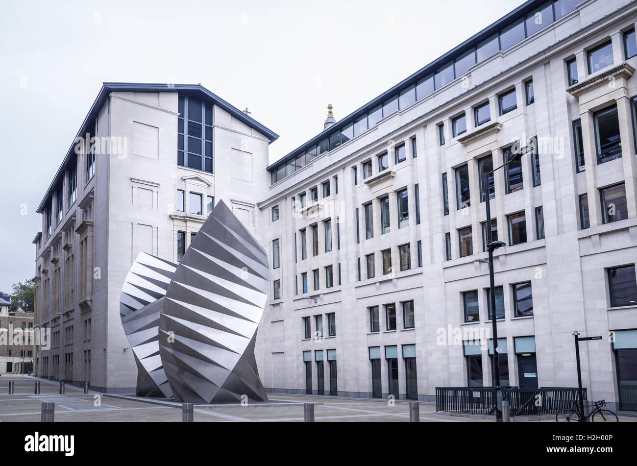Modern stone buildings in Pater Noster square, City of London, England ...