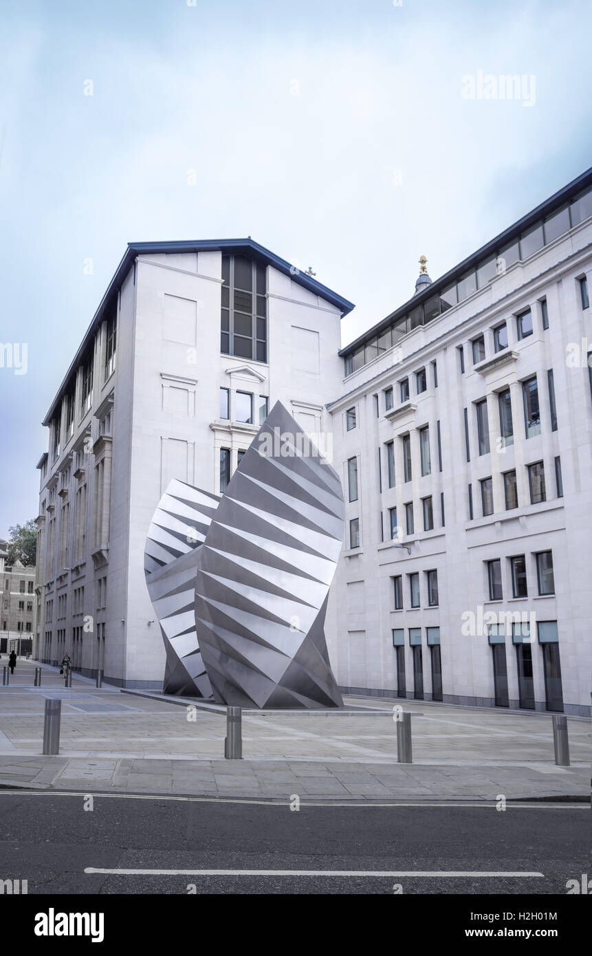 Modern stone buildings in Pater Noster square, City of London, England ...