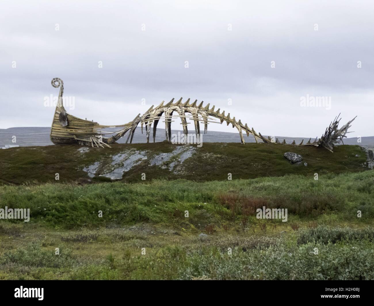 viking monument in Vardö, august 2016 | usage worldwide Stock Photo - Alamy