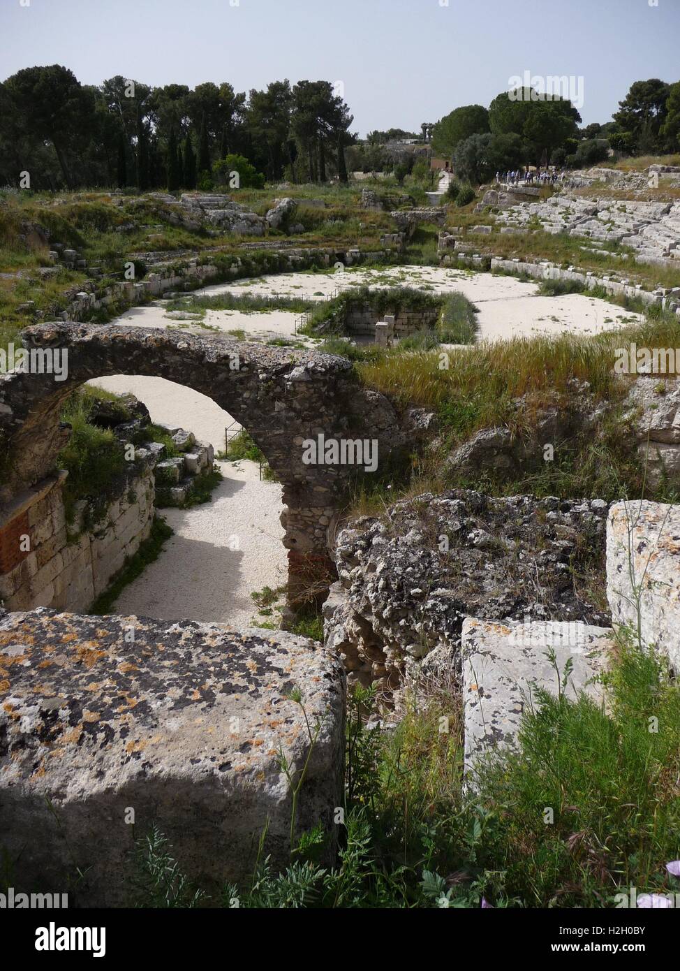 Roman amphitheatre at the ancient Greek Neapolis in Siracuse, Sicily ...