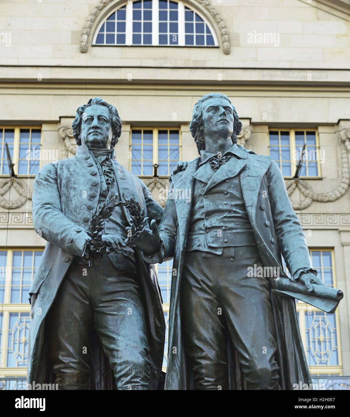 Monument of Goethe-Schiller, Weimar, Aug. 26, 2016. | usage worldwide ...