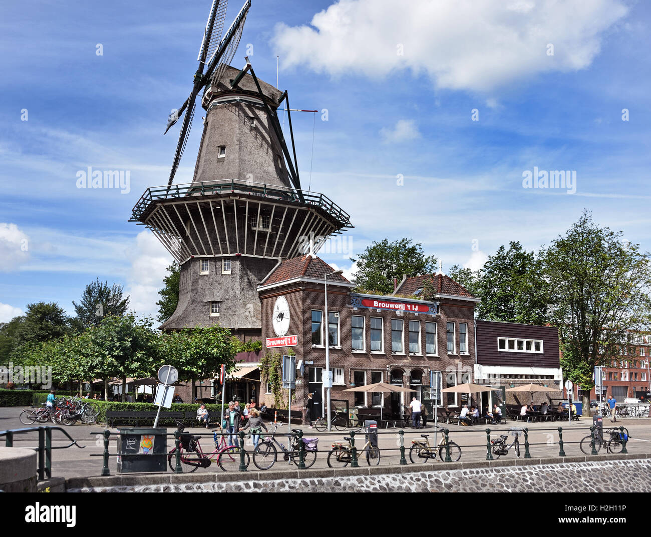 Brouwerij ij bar pub which serves dutch beer brewed on site hi-res ...