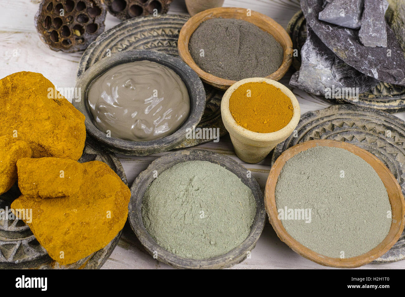 Ochre clay powder and mud hi-res stock photography and images - Alamy