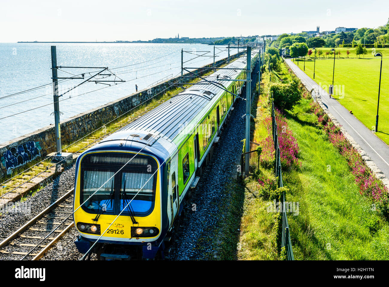 Commuter train between Booterstown and Blackrock Dublin Ireland Stock ...