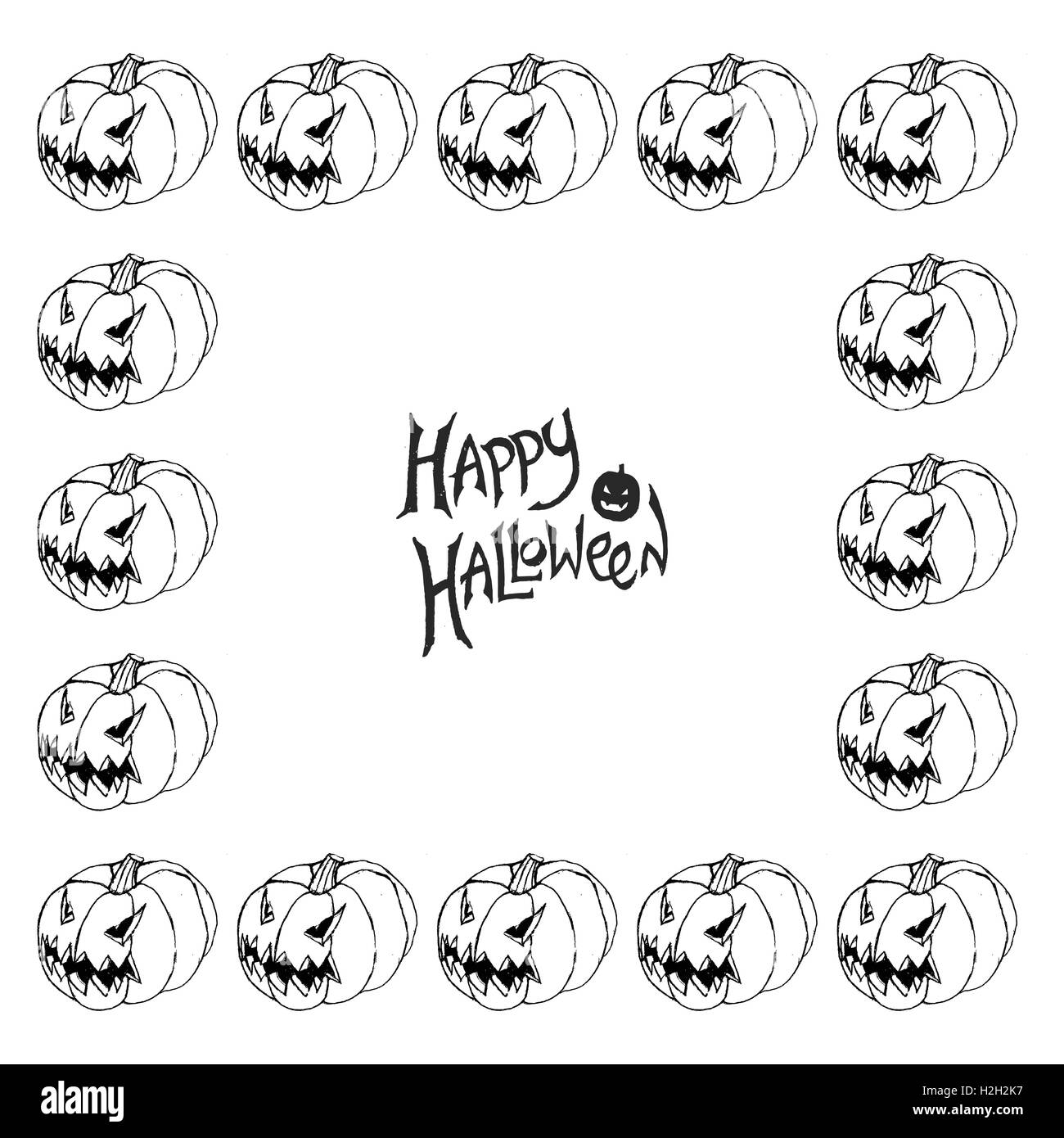 Square frame halloween pumpkin Cut Out Stock Images & Pictures - Alamy