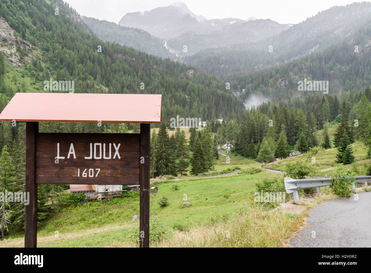 a view of la joux at aosta valley Stock Photo - Alamy