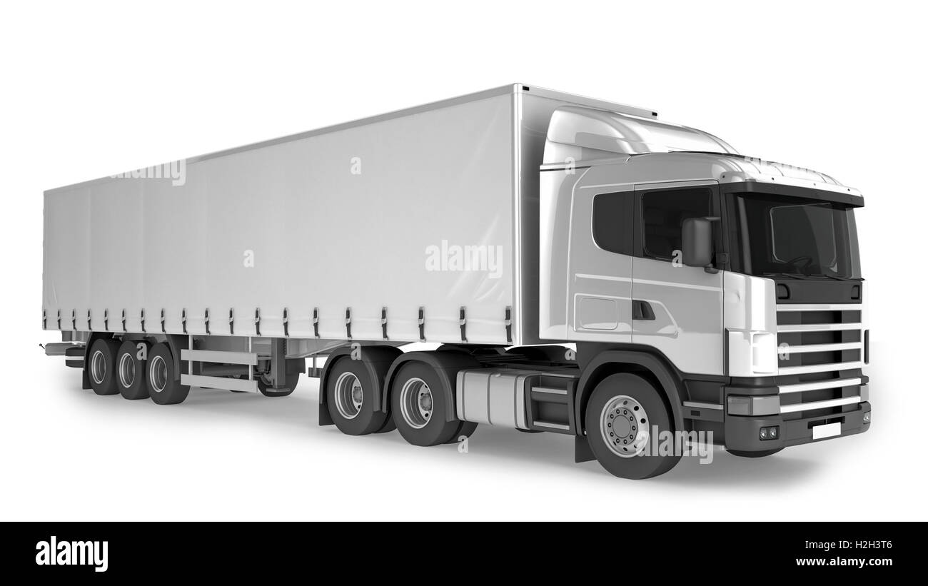 Big Cargo Truck on white background. Isolated on white. Place your ...