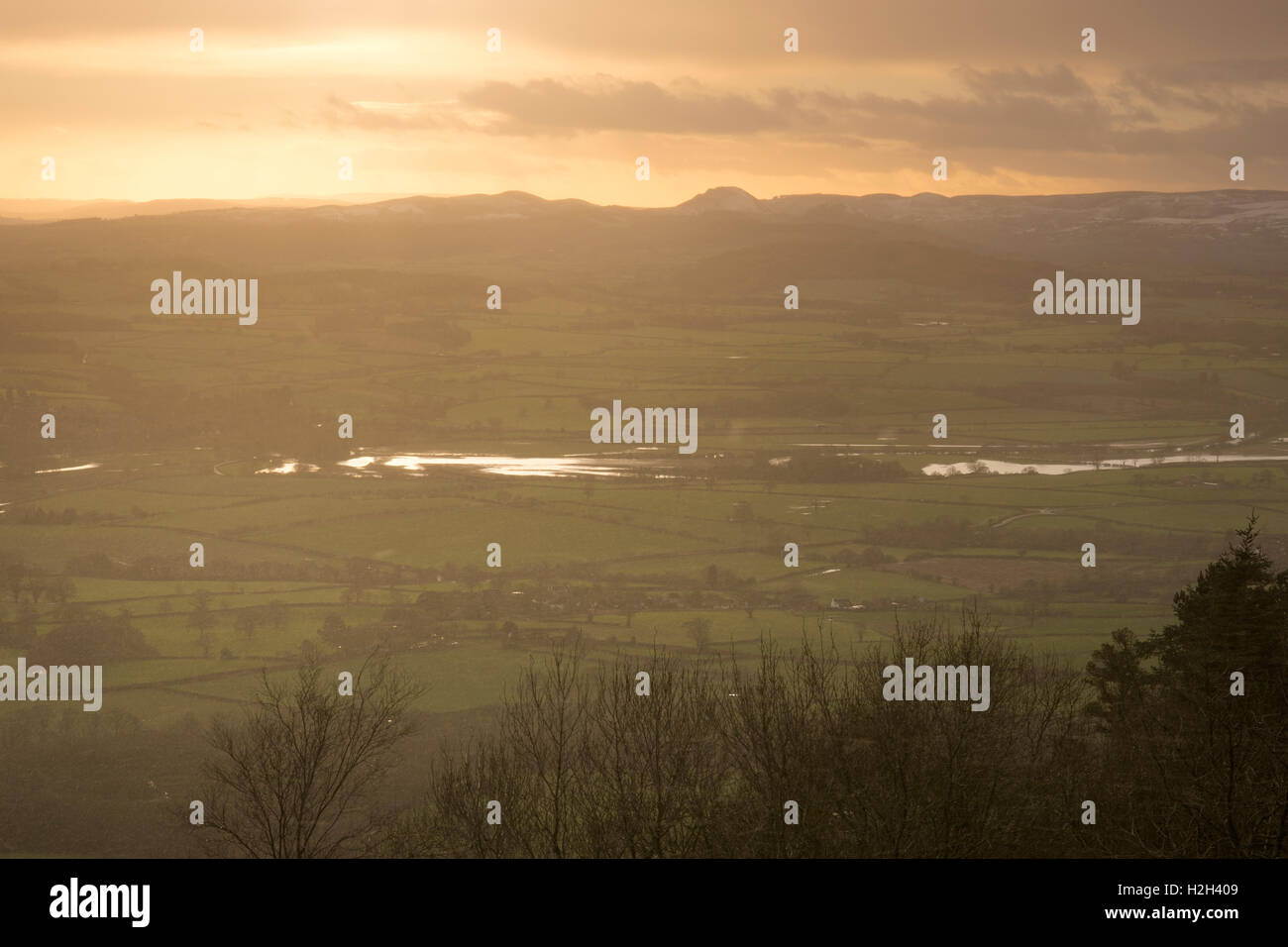 Wide views from the summit of The Wrekin, a prominent hill near ...