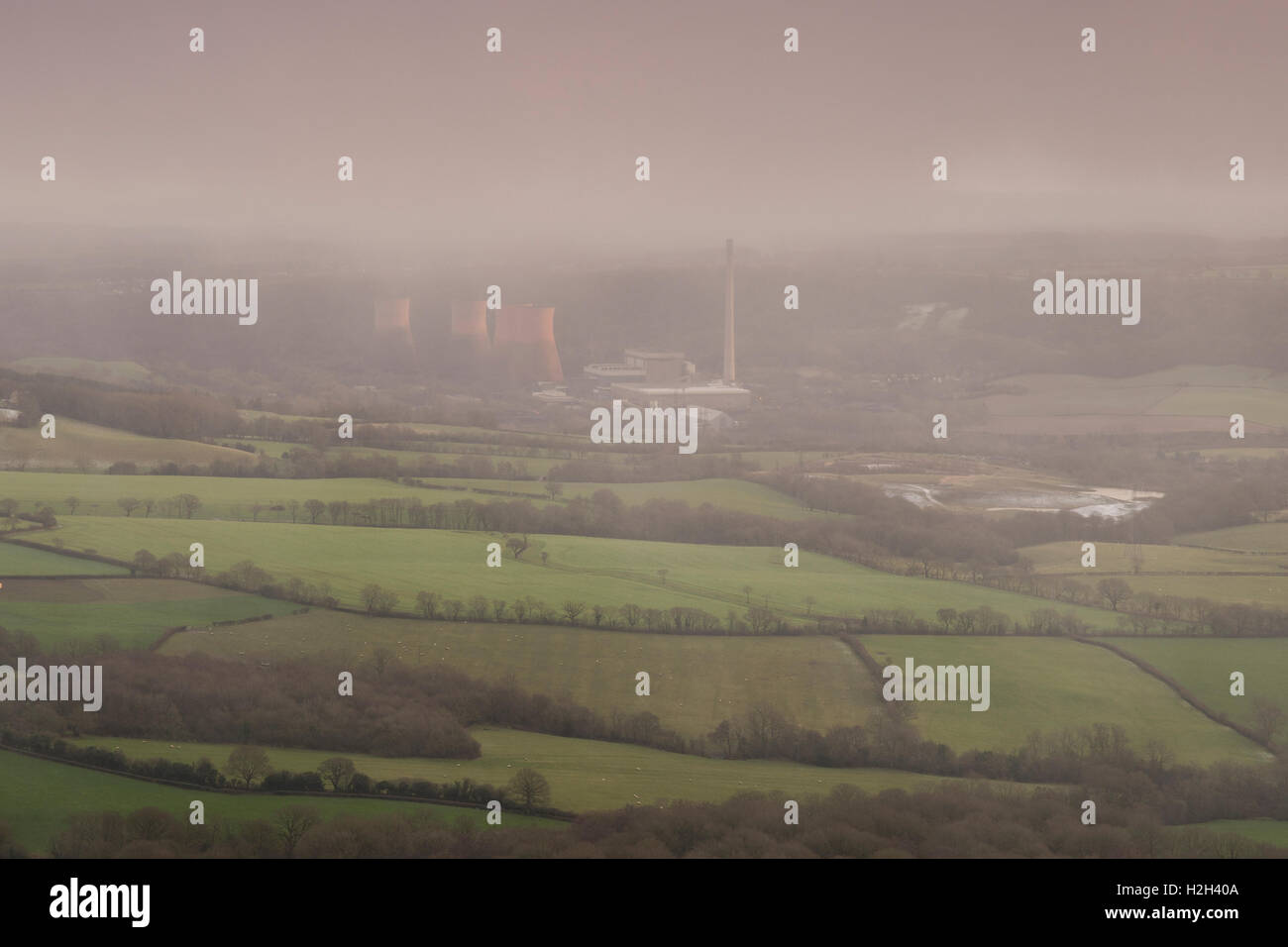 Wide views from the summit of The Wrekin, a prominent hill near ...