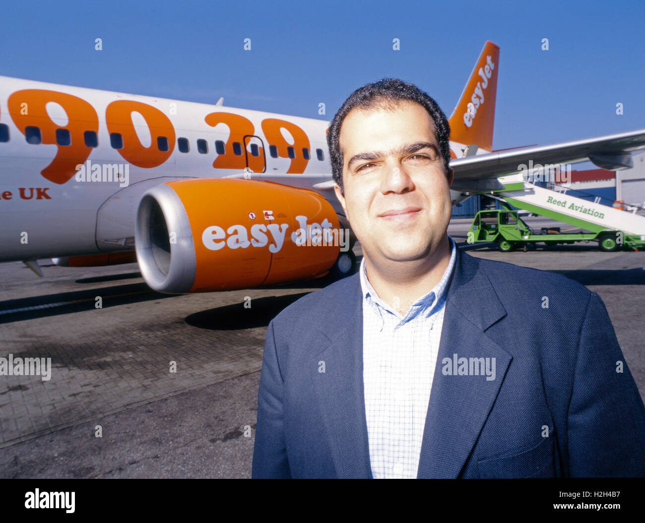 easyJet founder Stelios Haji-Ioannou in front of one of his planes at ...