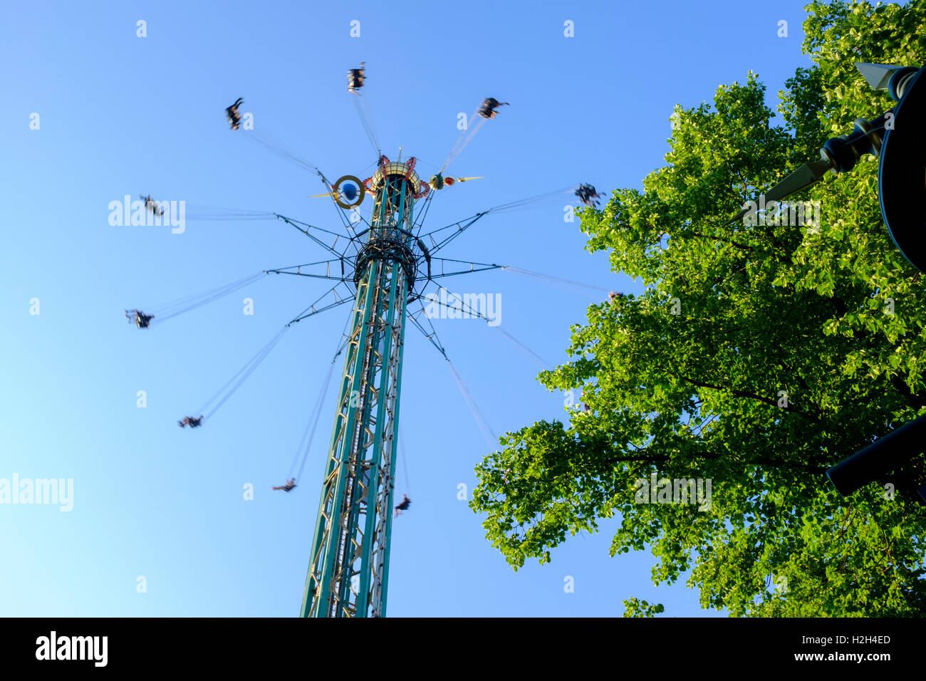 'The Star Flyer' carousel, Tivoli Gardens, Copenhagen, Denmark. The 80 ...
