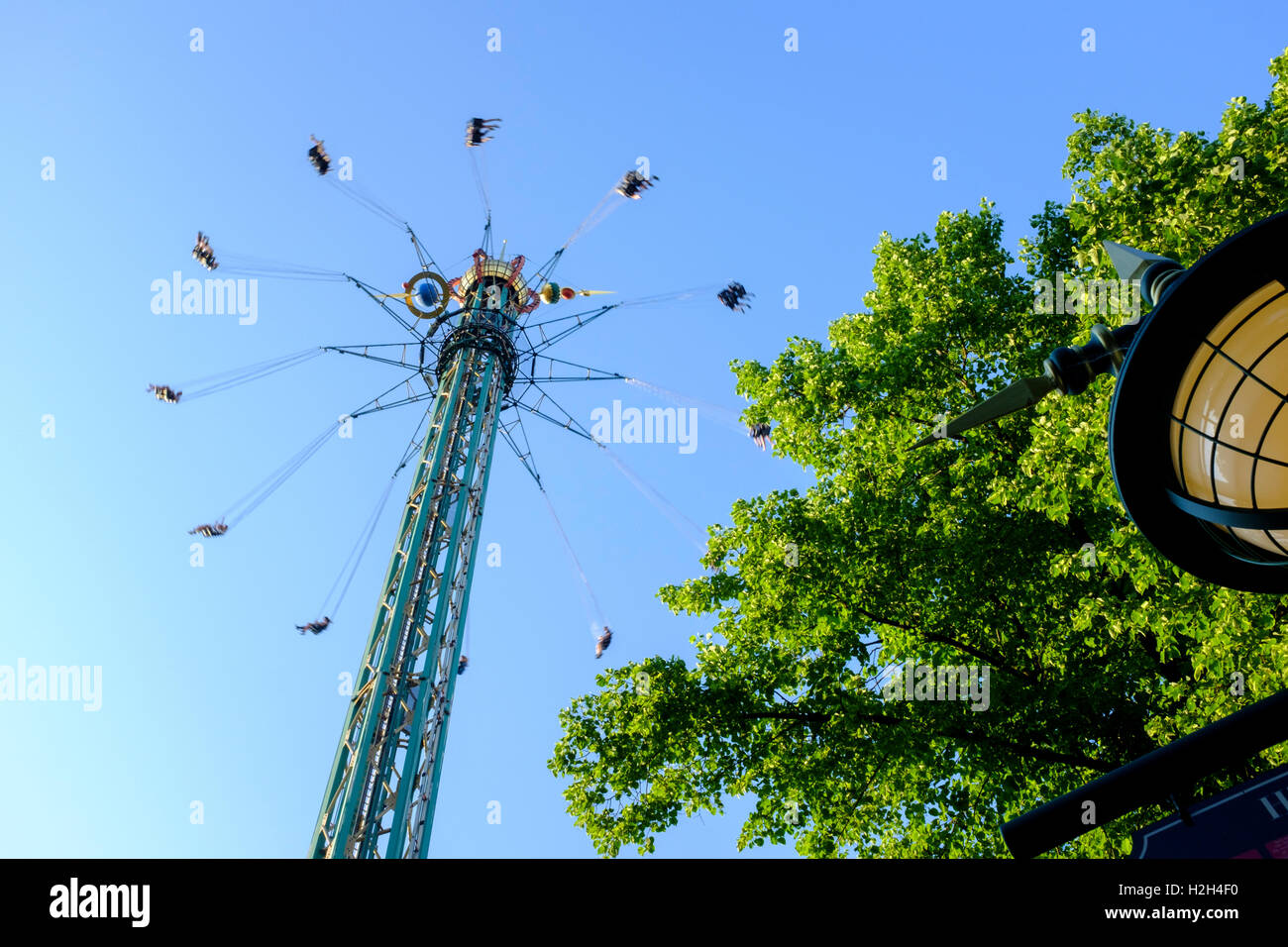 'The Star Flyer' carousel, Tivoli Gardens, Copenhagen, Denmark. The 80 ...