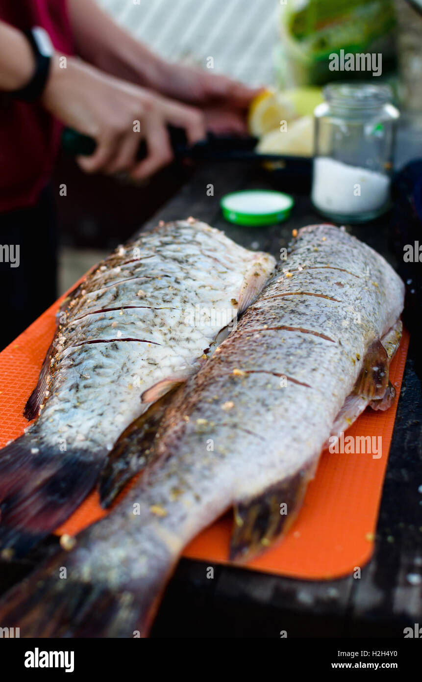 Fish preparation sink hi-res stock photography and images - Alamy