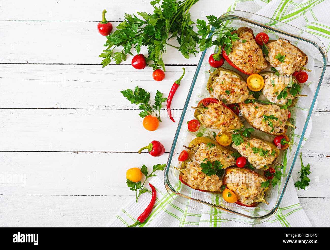 Chilli pepper top view hi-res stock photography and images - Alamy
